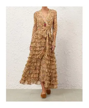 Zimmermann Ruffled Wrap Dress