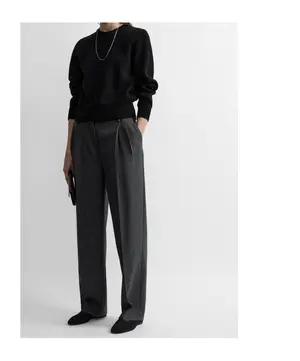 TOTEME Pleated Herringbone-pattern Trousers