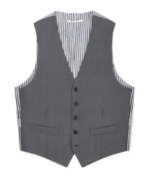 Thom Browne V-neck Vest - Medium Gray