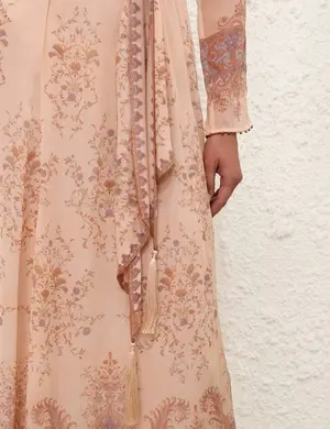 Zimmermann Peach Paisley Print Slim-fit Dress - No