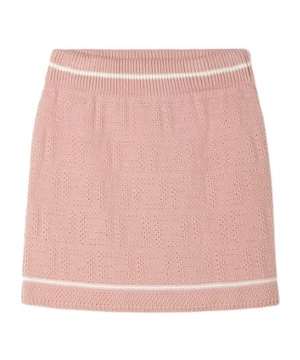 Fendi Ff Monogram Knit Skirt - Pink