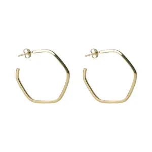 Argento Vivo The Two-tone Hexagon Hoop - Gray