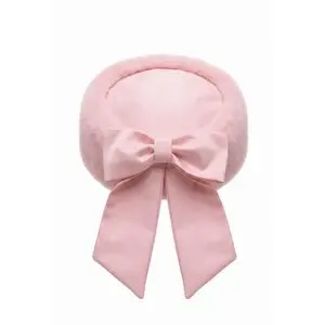SANTINNI Wonderland Pillbox Hat With Silk Bow In Rosa - Pink