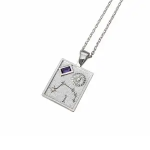 CIER Aries Zodiac Necklace - Silver