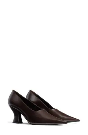 Khaite Colleen Pointed Toe Pump - Chocolate
