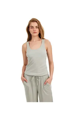 BEACH LIFE BY GOTTEX Summer Lounge Ribbed Racerback Tank Top - Mint