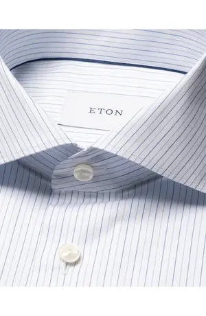 Eton Slim Fit Striped Cotton Dress Shirt