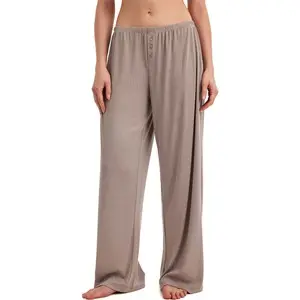 BEACH LIFE BY GOTTEX Summer Lounge Pointelle Wide Leg Pant - Mink