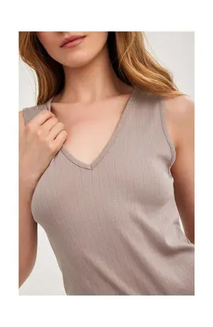 BEACH LIFE BY GOTTEX Summer Lounge V-neck Pointelle Tank Top