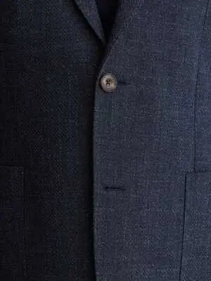 REISS Carlos Cotton Hopsack Single-breasted Blazer Tailored-fit - Denim Blue