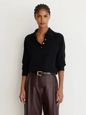 REISS Avery Wool-cashmere Half-button Jumper