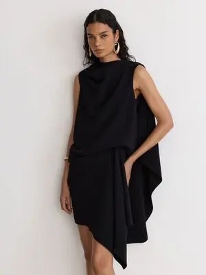 REISS Cassia Draped Sleeveless Mini Dress