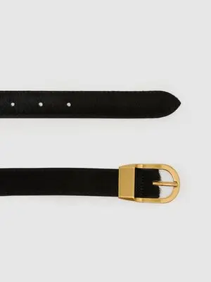 REISS Hazel Pony Hair-effect Leather Belt