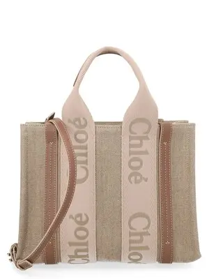 Chloé Borsa Tote "woody" Small - Beige
