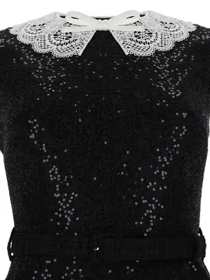 SELF-PORTRAIT Mini Abito In Bouclé Con Paillettes