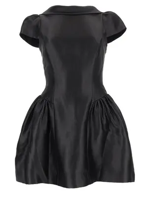 SELF-PORTRAIT Mini Abito In Taffet - Black