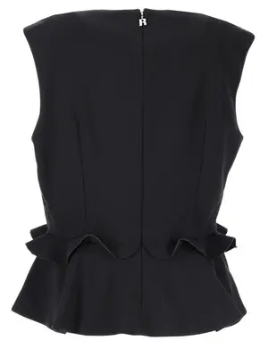 ROTATE BY BIRGER CHRISTENSEN Top Con Scollo A V E Applicazioni Floreali - Black
