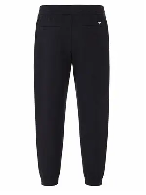 Emporio Armani Pantalone Jersey Jogger Con Coulisse E Tasche - Blue