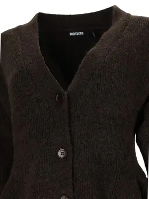 ROTATE BY BIRGER CHRISTENSEN Cardigan In Maglia Con Volant - Brown