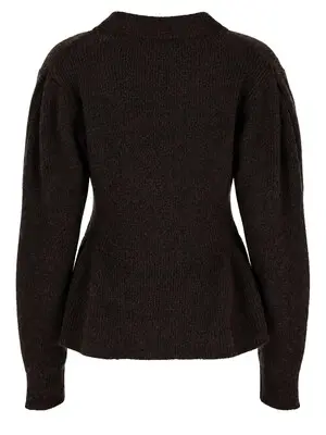 ROTATE BY BIRGER CHRISTENSEN Cardigan In Maglia Con Volant - Brown