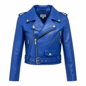 ZASTASTUDIO Cropped Biker Leather Jacket