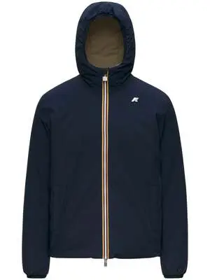 K-WAY Quilted Puffer Coat With Stretch Shell - Navy