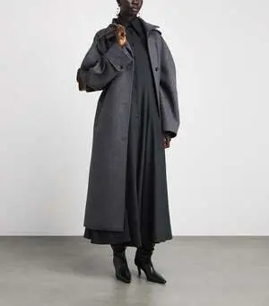 Khaite Virgin Wool-cashmere Blend Ricky Shirt Dress