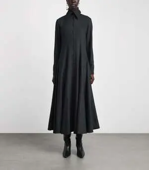 Khaite Virgin Wool-cashmere Blend Ricky Shirt Dress