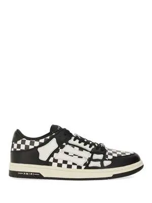 Amiri Skel Top Low Check-pattern Sneakers - Black