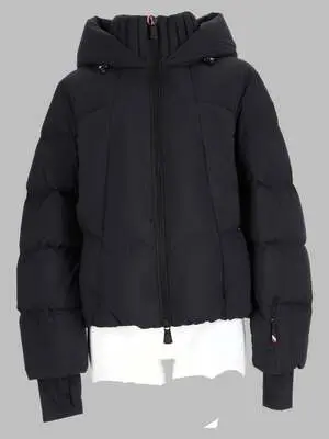 Moncler Monochrome Nylon Tech Trench Coat With Stretch Collar