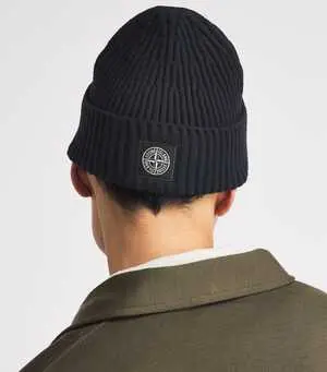 Stone Island Virgin Wool Logo Beanie