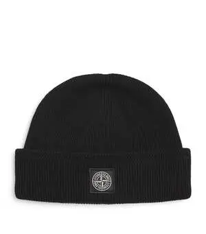 Stone Island Organic Cotton Logo Beanie