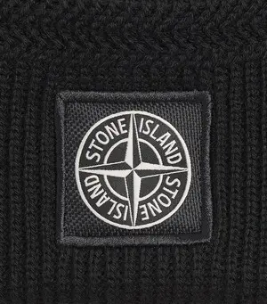 Stone Island Organic Cotton Logo Beanie