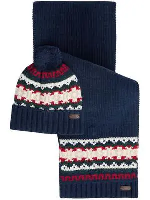 Barbour Wool Blend Scarf For - Navy