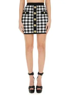 Balmain Vichy Skirt - Multicolour