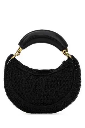 Chloé Mini Raffia Summer Banana Handbag - Black