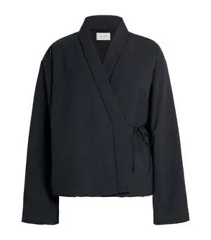 ST. AGNI Wool-blend Pillow Wrap Jacket - Black