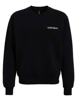 NO PROBLEMO Cotton Crewneck Sweatshirt - Black