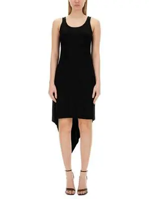 Helmut Lang Jersey Scarf Hem Tank Dress - Black