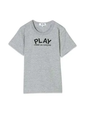 Play Comme Des Garcon Youth Mini Logo T-shirt - Grey
