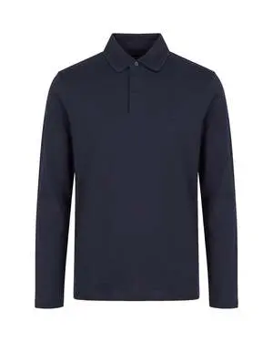 Emporio Armani Long Sleeve Polo Shirt - Blue Navy