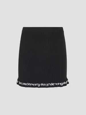 Alexander Wang Ribbed Mini Skirt With Logo