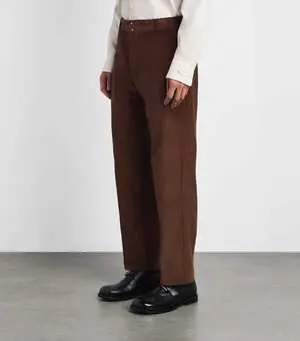 AMI Paris Cotton Corduroy Straight Trousers