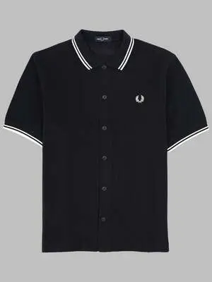 Fred Perry Short Sleeve Knit Polo Shirt - Blue