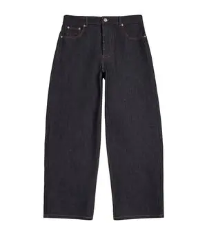 AMI Paris Wide-leg Jeans - Navy