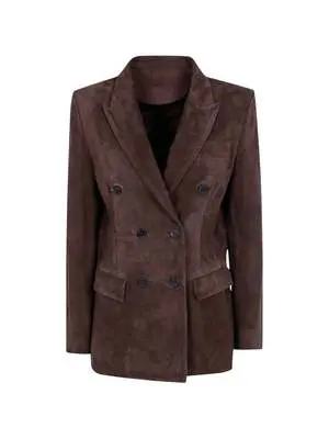 Seventy 100% Calf Suede Jacket - Brown