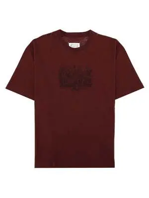 MAISON MARGIELA Graphic Cotton Crewneck T-shirt - Red