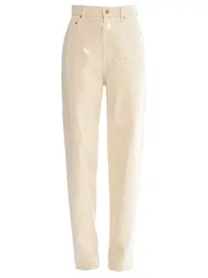 GOLDEN GOOSE Kim" Pants With Sequins - Ivory
