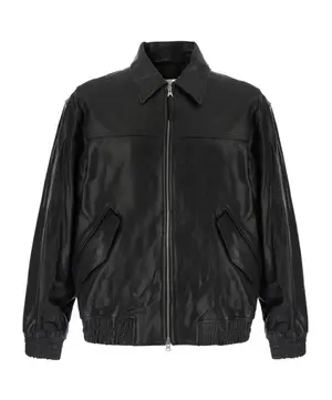 DUNST Long-sleeve Leather Jacket - Black