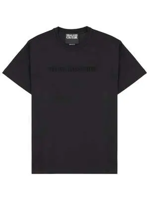 Versace Embossed Logo Crewneck T-shirt - Black